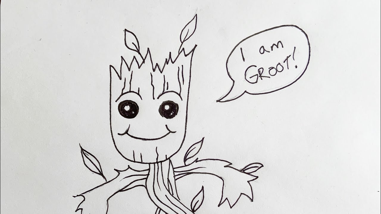 Learn to draw Baby Groot! - YouTube