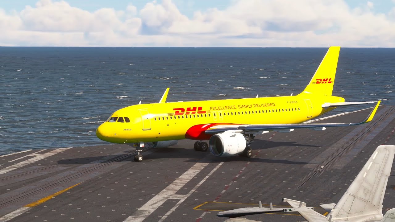 Very Rare! This Airbus A320 Neo DHL Cargo Take off from an Aircraft ...