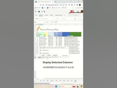 Display only selected columns in Excel - Excel Tips and Tricks - YouTube