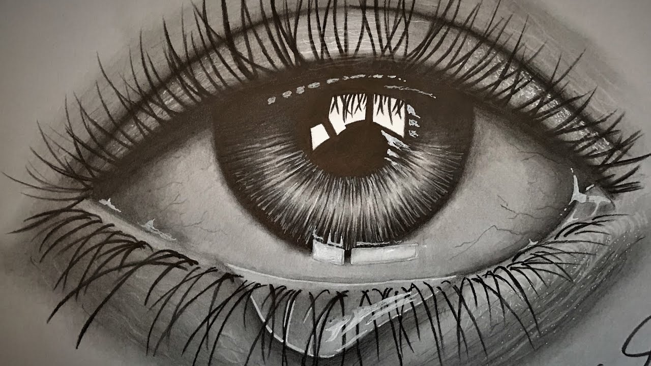 How to draw an eye with a tear in pencil | EvanArtsy - YouTube