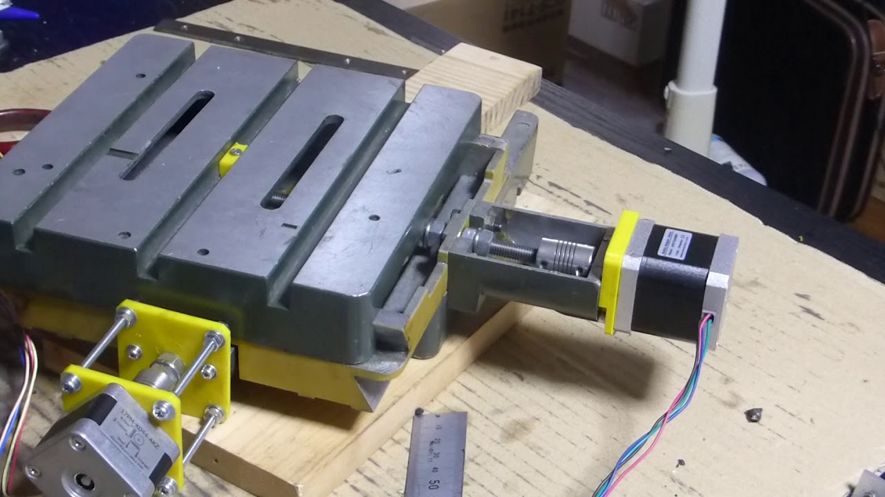 CNC Conversion of PROXXON Cross Table KT150 (8) X Axis Sliding Test ...