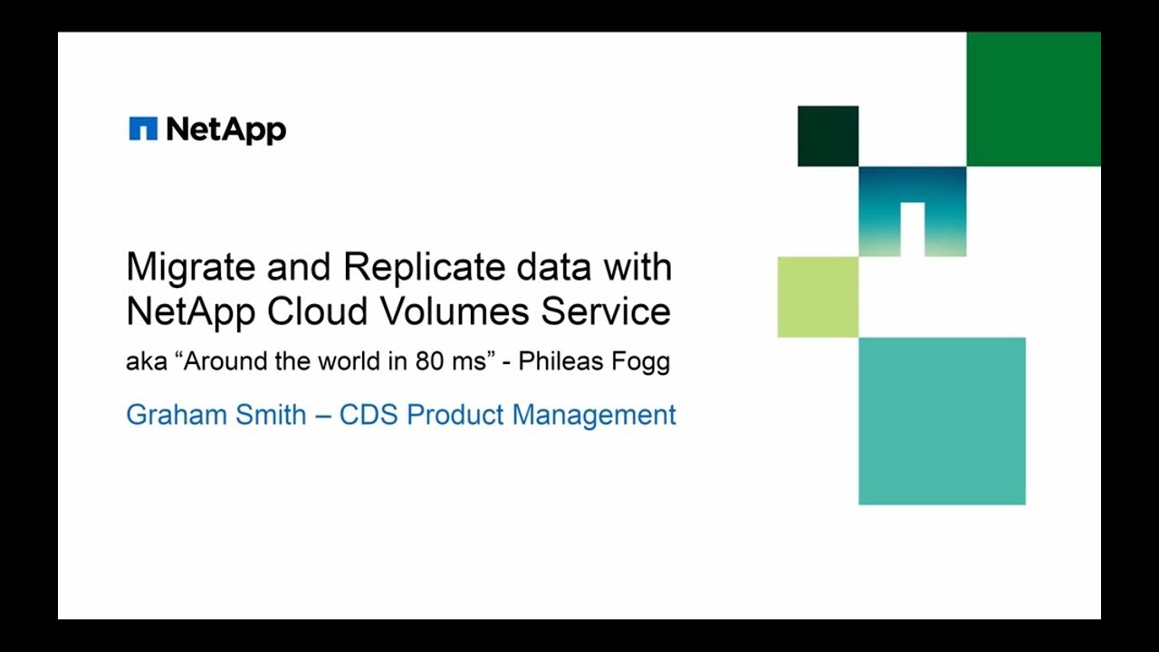 Data Migration and Replication with NetApp Cloud Volumes Service - YouTube