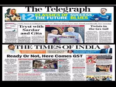 In Graphics: Newspapers coverage on GST LAUNCH - YouTube
