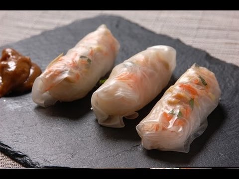 Rollos de verduras con fideos chinos y salsa de cacahuate - Spring ...