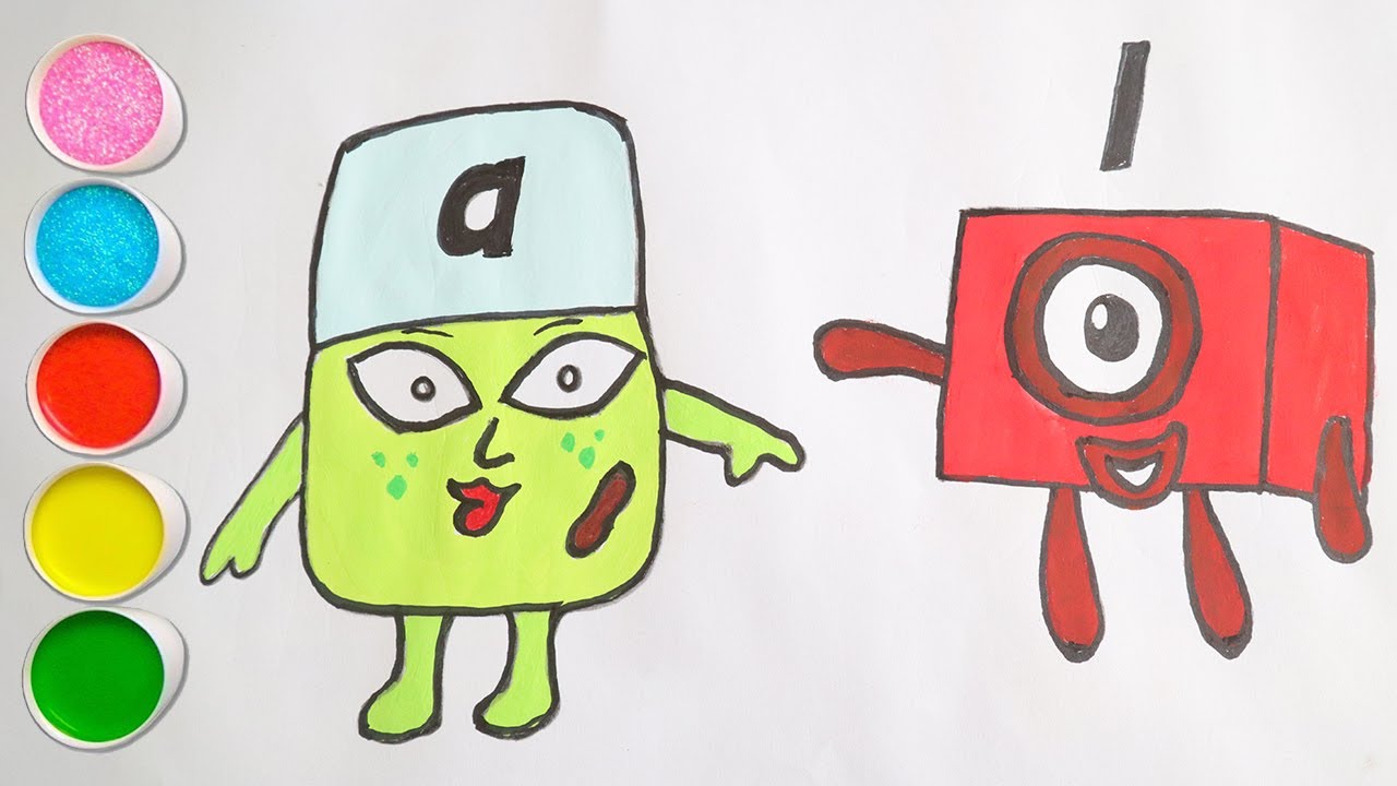 How to draw Numberblock Two & Alphablocks A - Drawing Tutorial for Kids ...