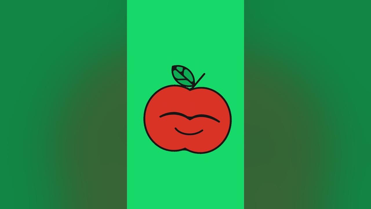 green screen apple cartoon #shortsvideo #tech #cartoon #greenscreen ...