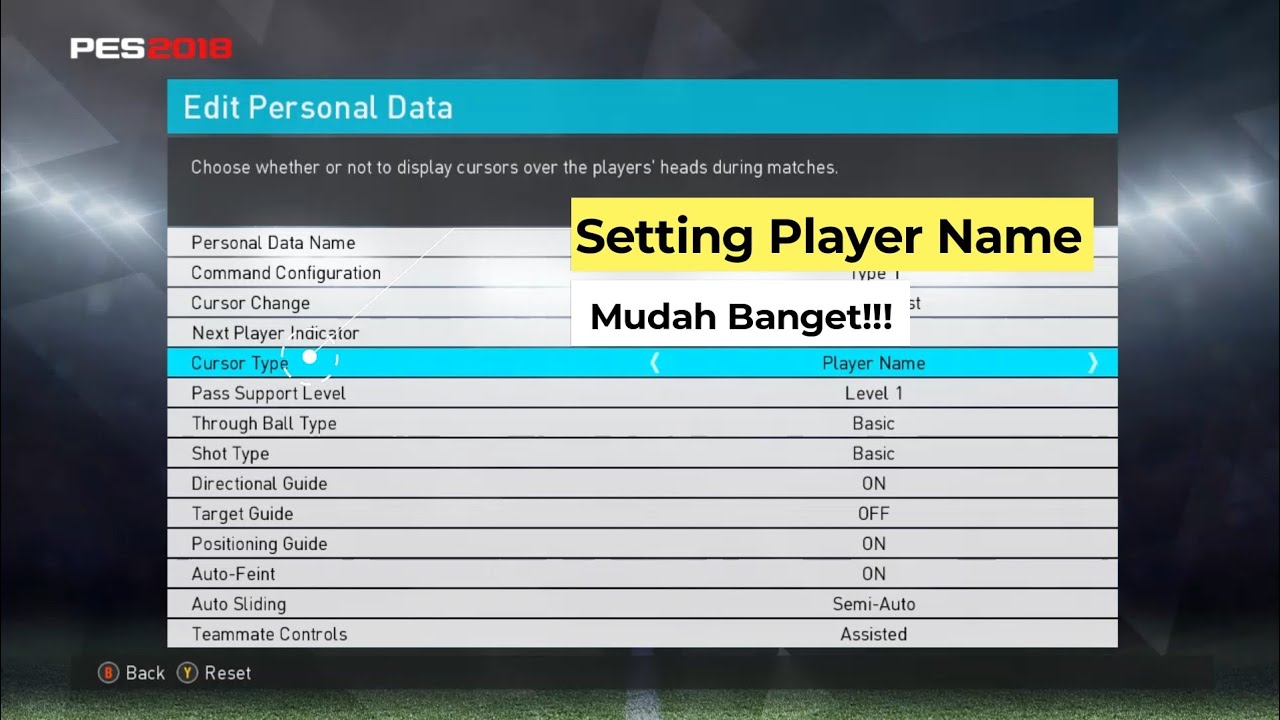 Cara Menampilkan Nama Pemain atau Player Name pada PES 2018 - YouTube