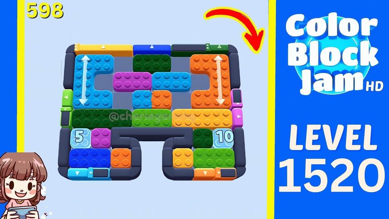 Color Block Jam Level 598 (1520) Solution Walkthrough - YouTube