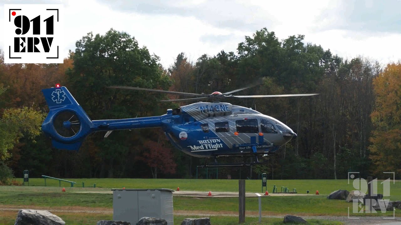 Boston Medflight Helicopter Taking Off - YouTube