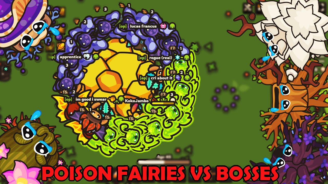 [TAMING.IO] 12 POISON FAIRIES VS ALL BOSSES! *SO OP* - YouTube