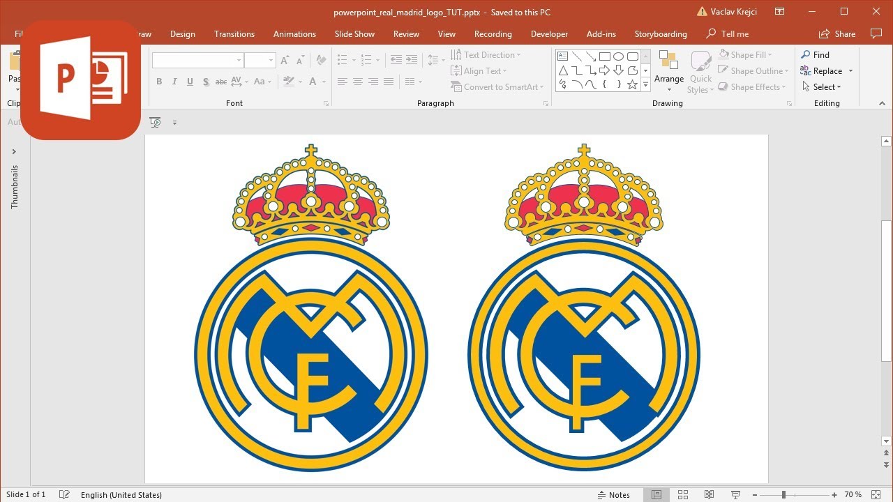 How to create Real Madrid logo in Microsoft PowerPoint (Tutorial) - YouTube