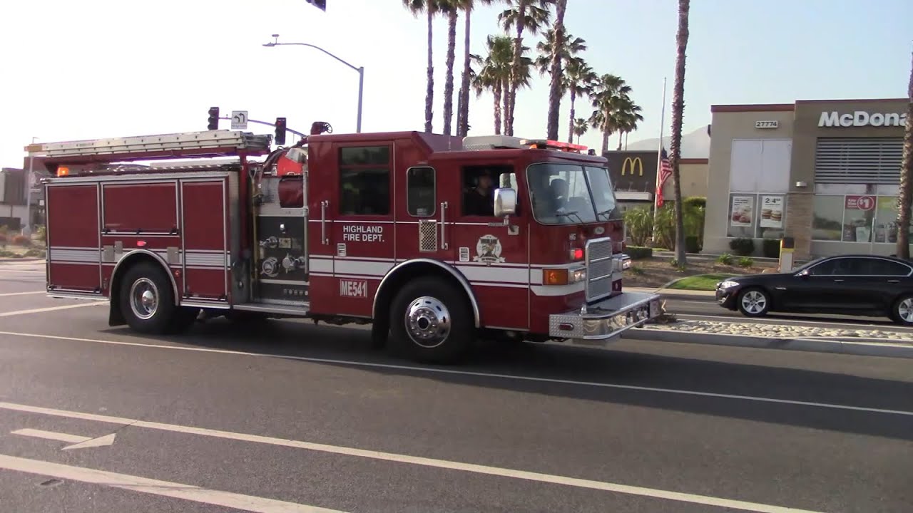 Cal Fire Highland Medic Engine 541 Pierce Enforcer - YouTube