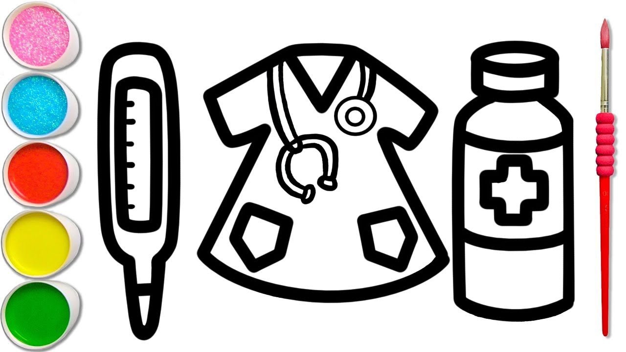 Cara menggambar aksesoris medis untuk anak-anak/How to draw medical ...