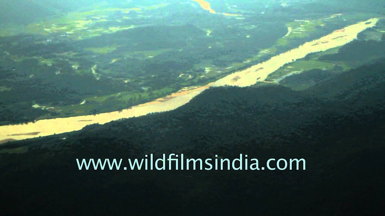 Mighty Brahmaputra river during monsoon floods - aerial view - YouTube
