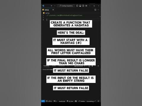 Q23 The Hashtag Generator with JavaScript #JS #Coding - YouTube
