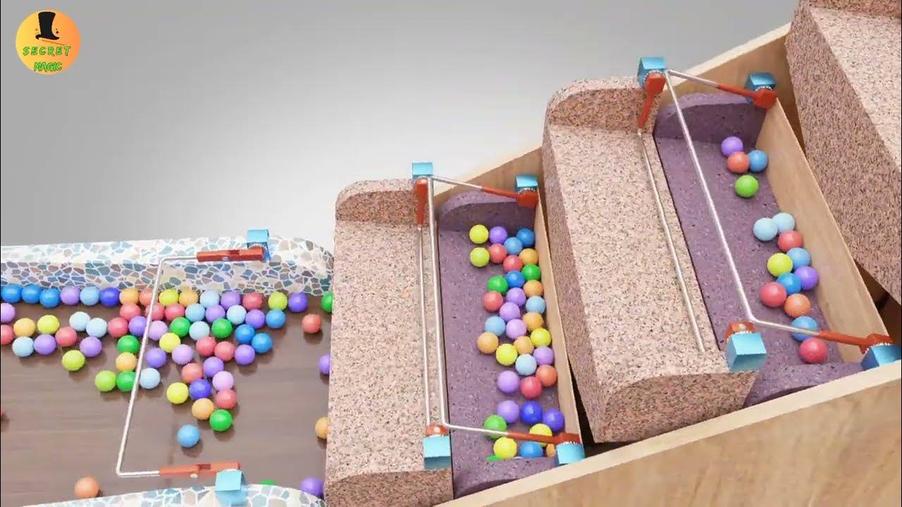 55,000 Color Balls Marble Run Loop animation || Color Balls Running ...