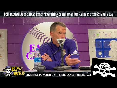 🏴‍☠️⚾️ ECU Baseball Associate Coach/Recruiting Coordinator Jeff Palumbo at 2022 Media Day.