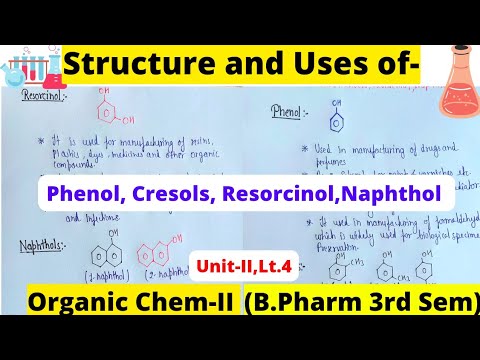 Structure and Uses of Phenol, Cresols, Resorcinol, Naphthol.| B pharm ...