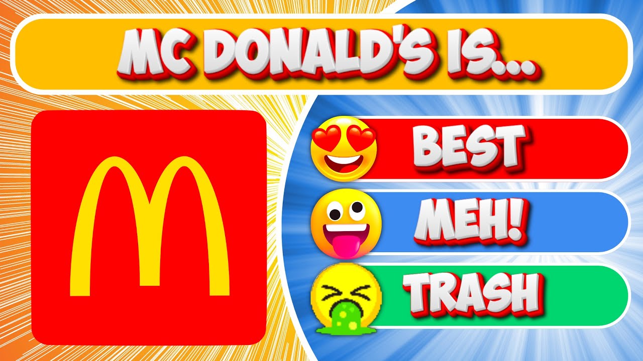 Tier List: Famous Fast Food Restaurants | Fast Food Quiz - YouTube