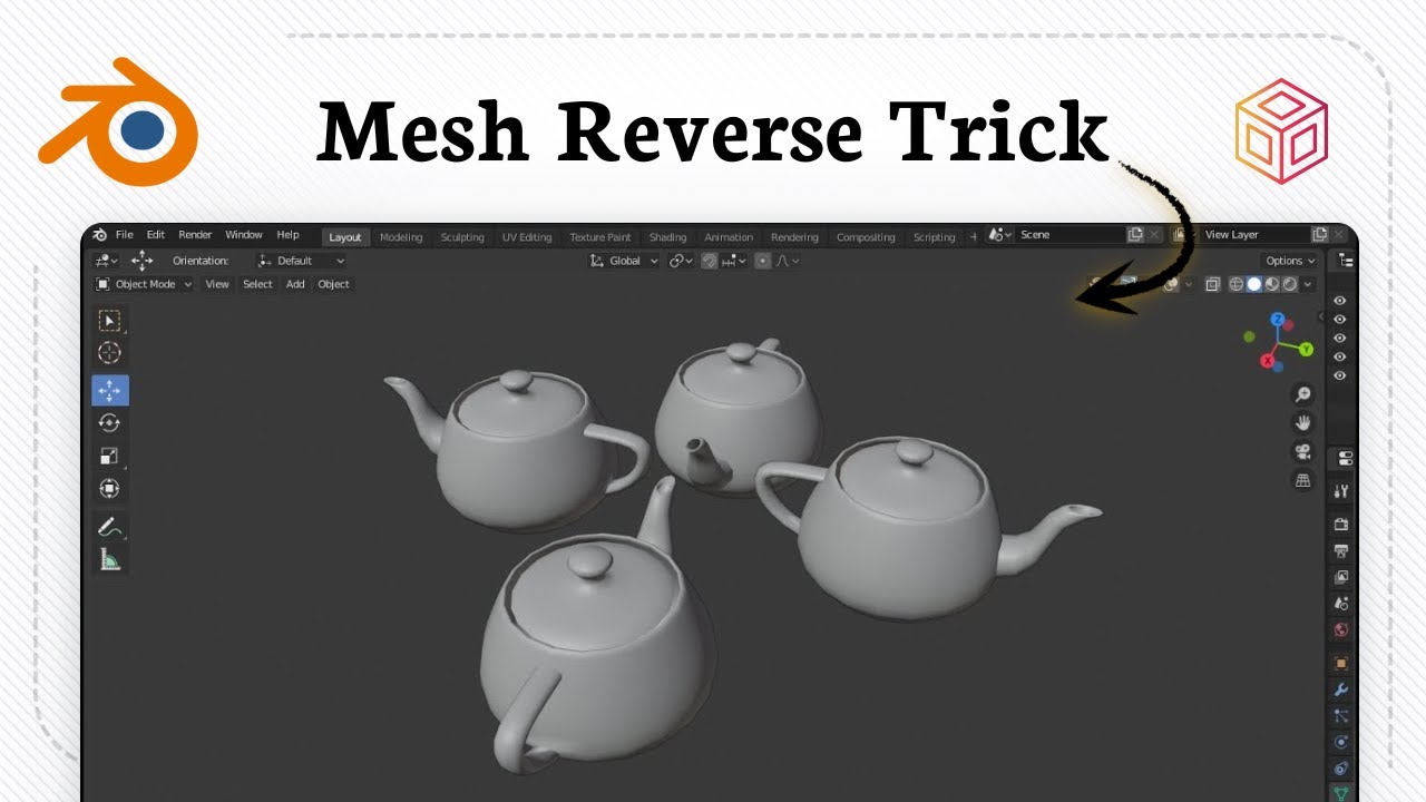 How to flip an object in Blender (Reverse Mesh) - YouTube