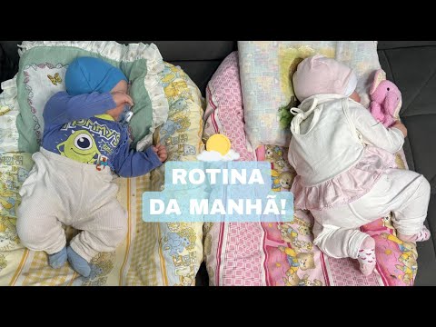 Rotina da manhã dos meus bebês reborn gêmeos 💕 (Nicolas e Nicole)