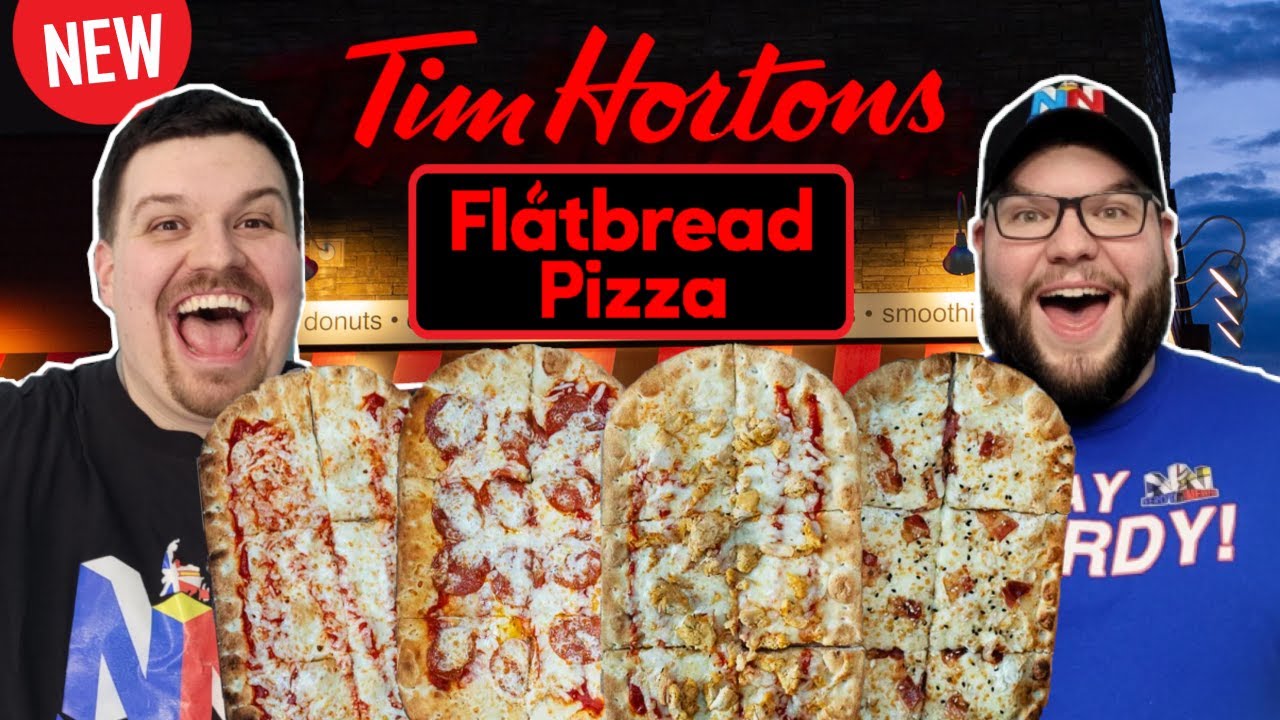 Trying All The NEW Tim Horton's Flatbread Pizzas! - YouTube