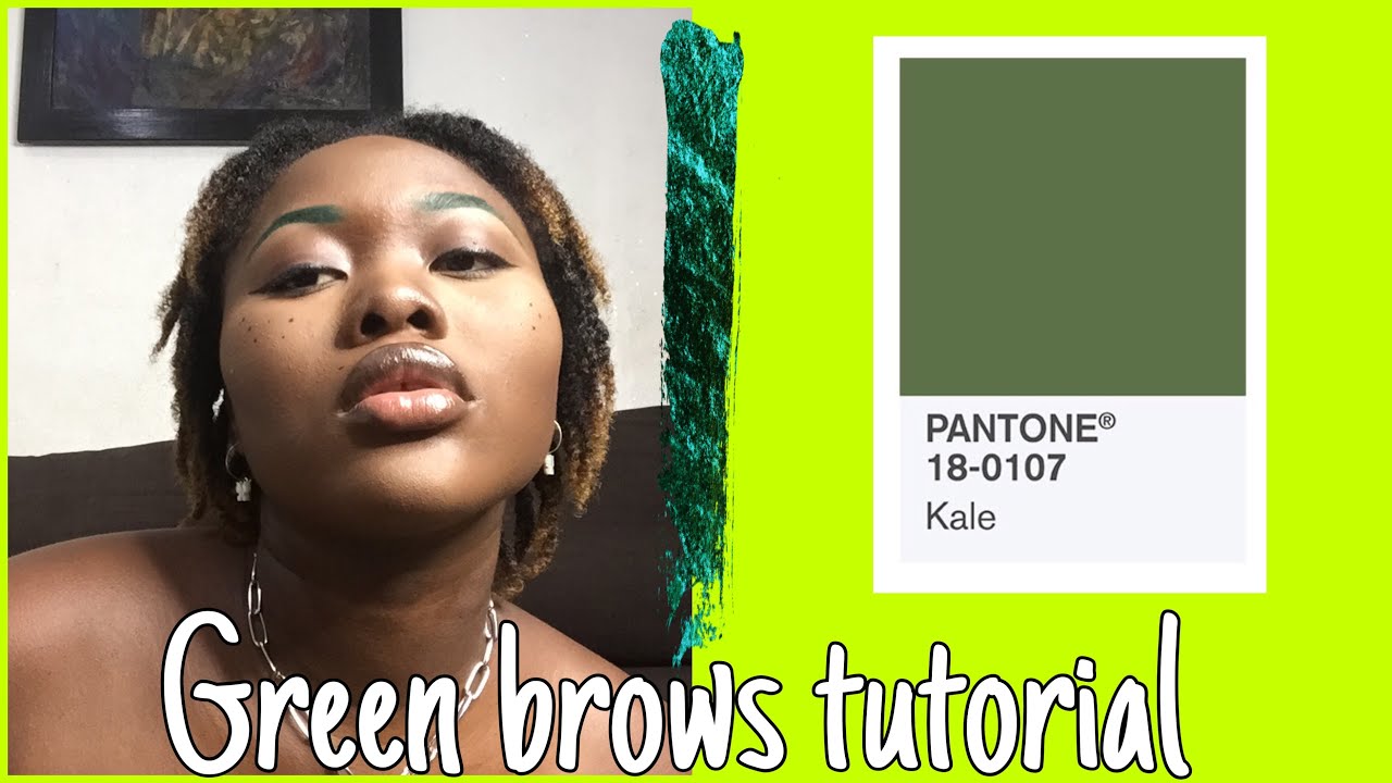 Coloured brows(green) tutorial and everyday makeup routine - YouTube