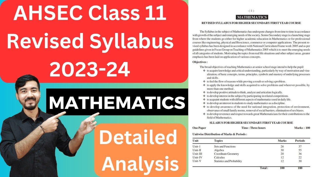AHSEC Revised Syllabus Detailed Analysis || HS 1st Year Mathematics ...