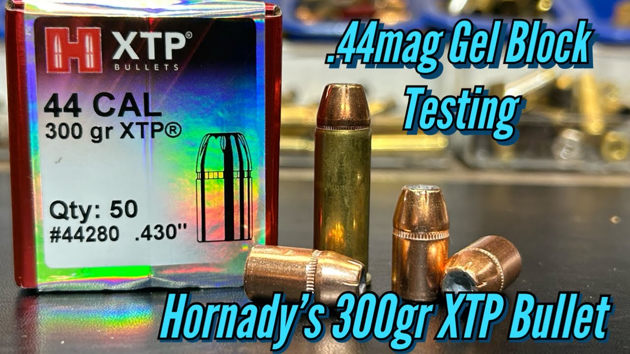 .44mag Hornady 300gr XTP Bullet, Ballistic Gel Block Testing with 4 ...