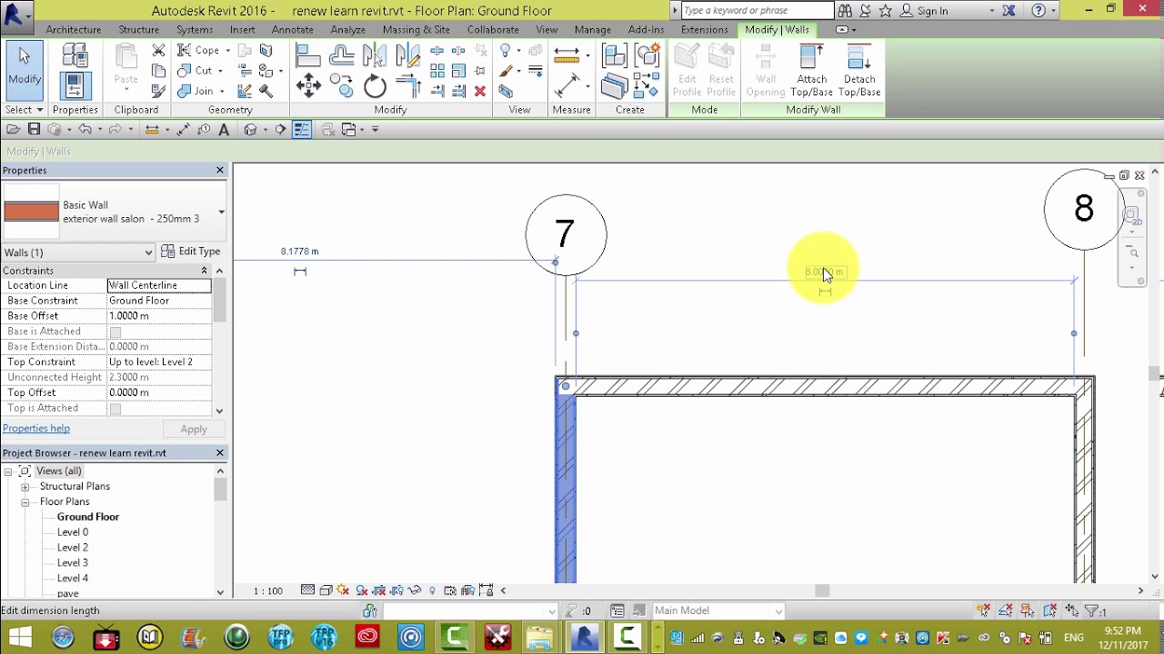 22- Aligned Dimension 1in Revit Architecture (شرح بالعربي ) - YouTube