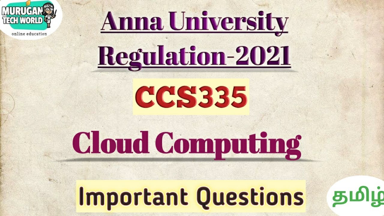 CCS335 Cloud computing important questions in tamil||Anna university regulation 2021.# ...
