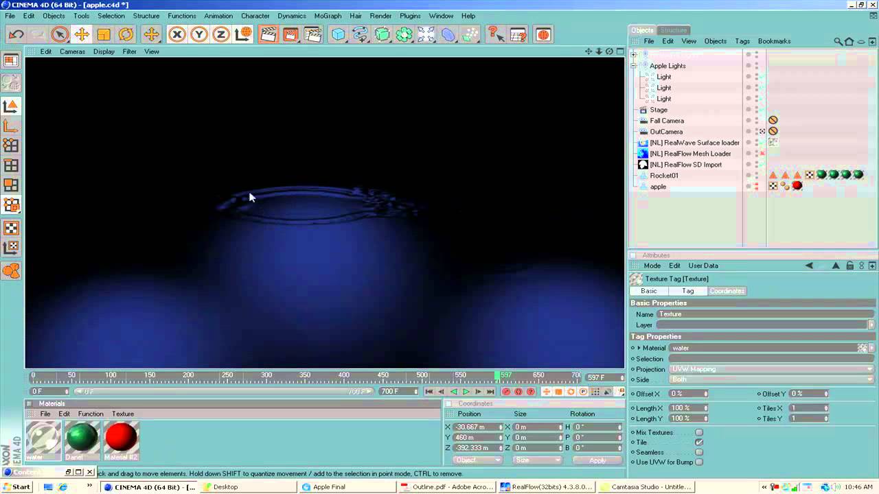 Create an Awesome Liquid Apple Effect in Cinema4D, Realflow, and After Effects 2 - YouTube