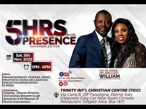 #5HRS In HIS PRESENCE. 05:11:22 #ticcinternationalitaly #ticcparma ...