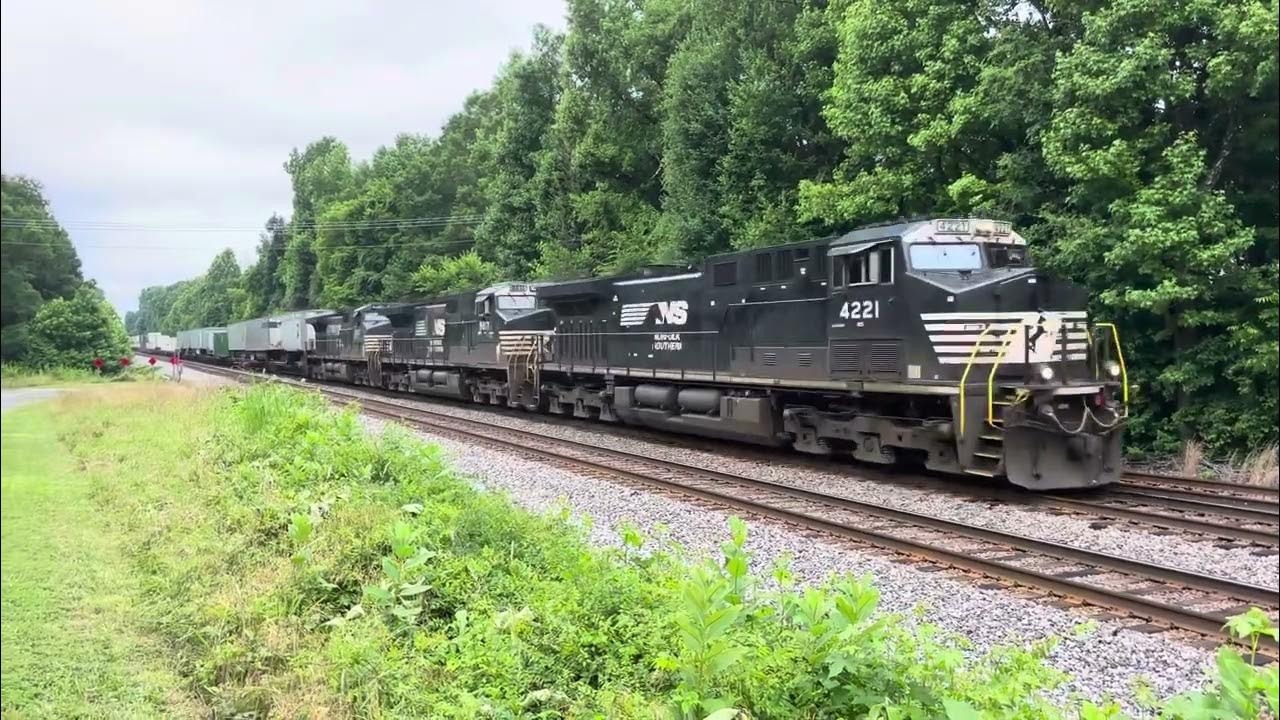 #railroad NS 24X-05 pass by Spencer NC with #ac44c6m NS #4221 leader #june2024 - YouTube