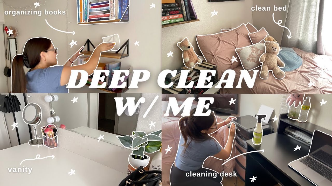 DEEP CLEANING MY ROOM 2022 || starting the new semester clean! ( ͡ ‿ ͡ ...