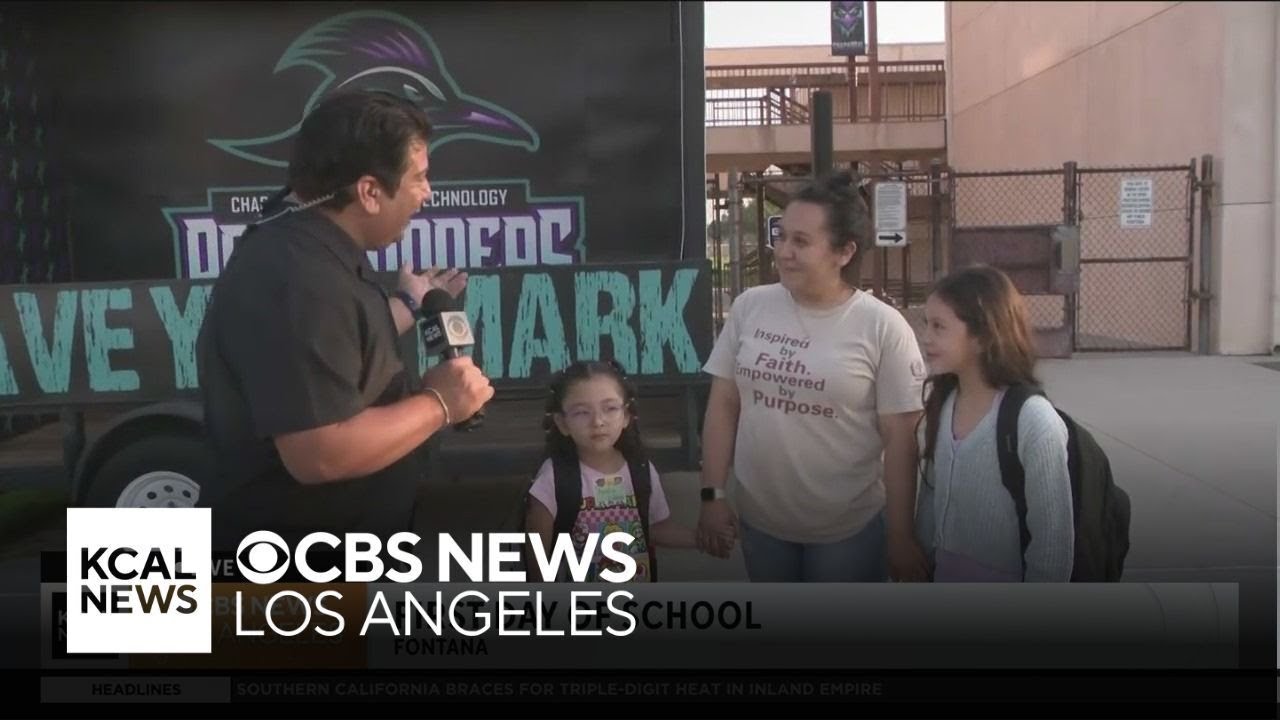 Fontana Unified School District welcomes students back to school - YouTube