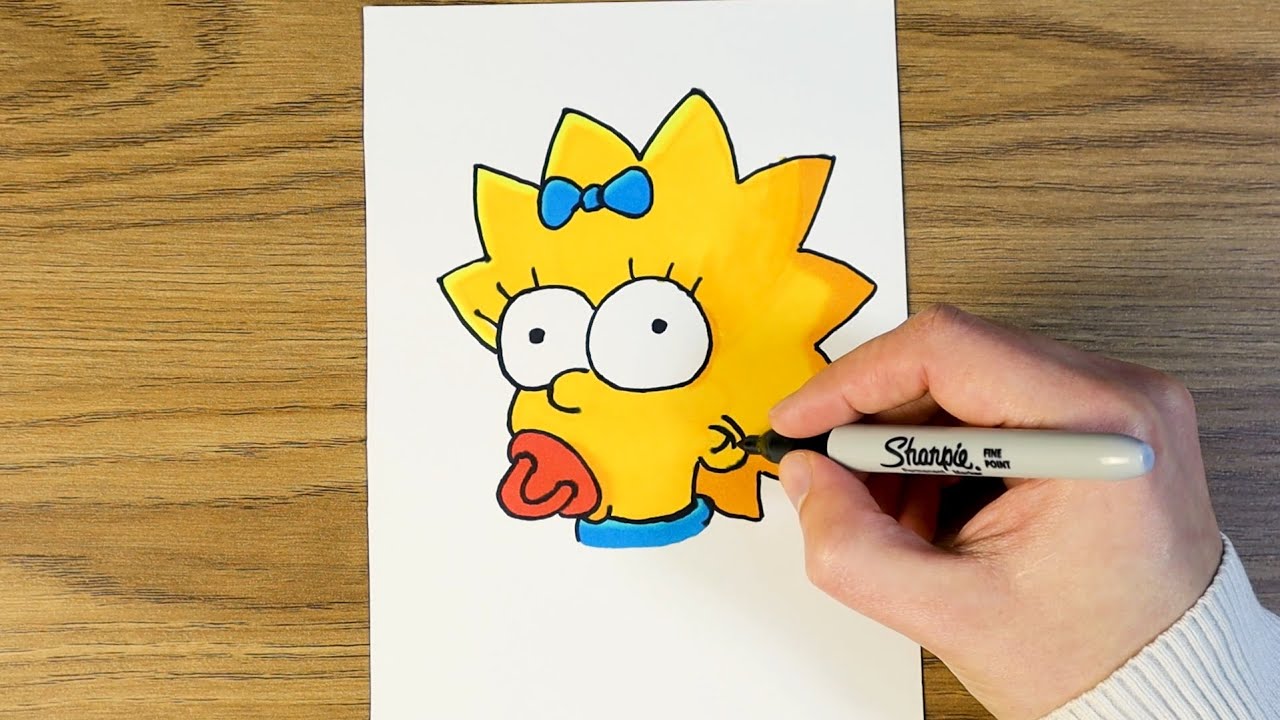 How to draw Maggie Simpson | The Simpsons drawing tutorial - YouTube