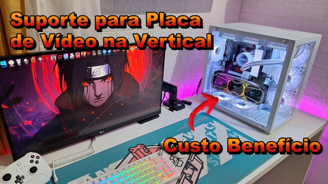 INSTALANDO SUPORTE PARA PLACA DE VÍDEO NA VERTICAL FICOU LINDO, SUPORTE ...