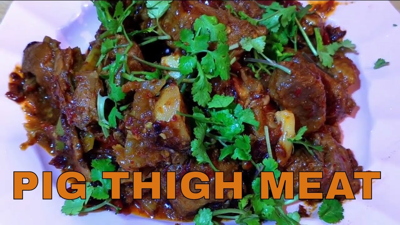 PIG THIGH MEAT || PIG THIGH MEAT COOKED WITH FRIED ONION || PORK FOR ...