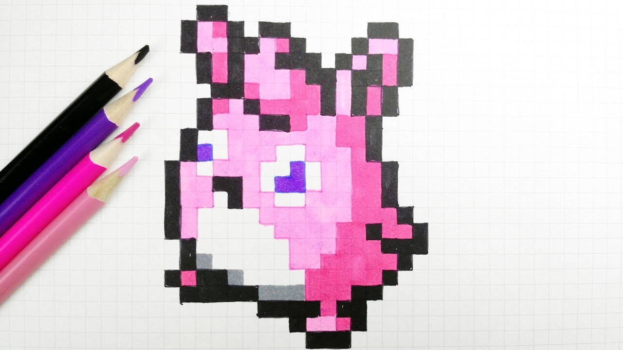 How To Draw Wigglytuff Pokemon Pixel Art - YouTube