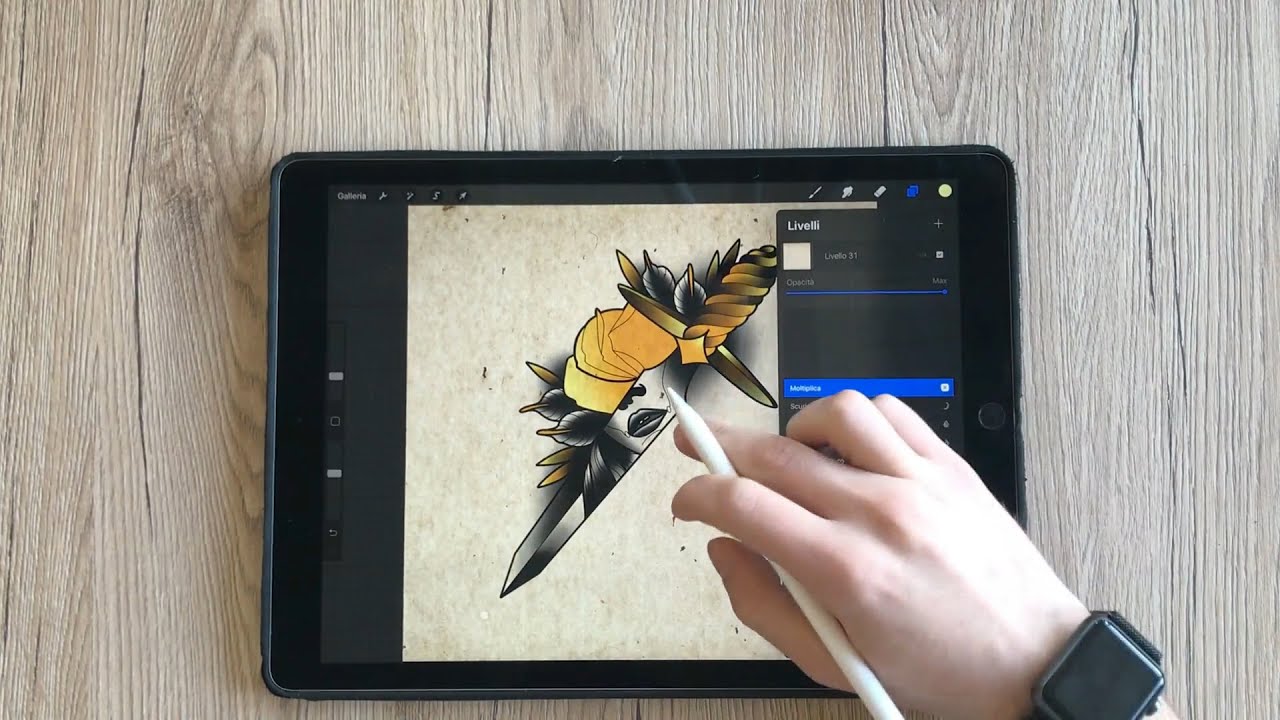 Neo Traditional Dagger - Procreate Tattoo Design - YouTube