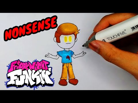 COMO DIBUJAR a NONSENSE de FRIDAY NIGHT FUNKIN | facil PASO A PASO ...