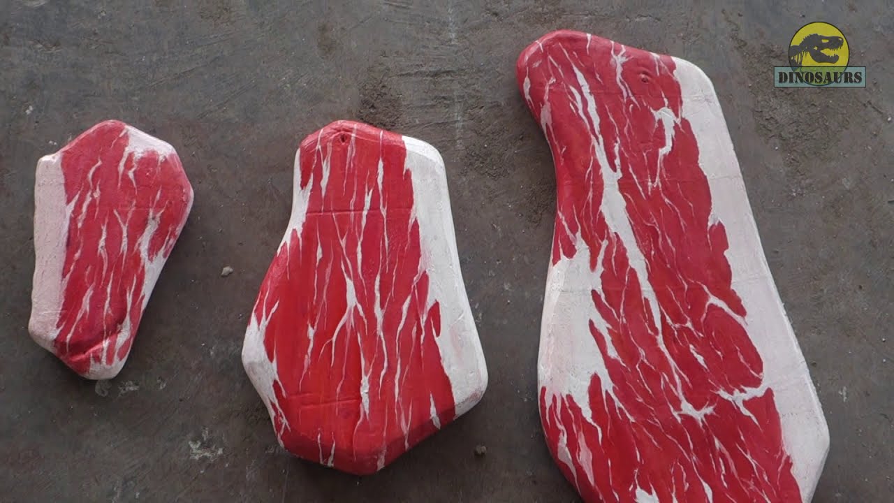 Dinosaur theme park customized meat for dinosaurs - YouTube