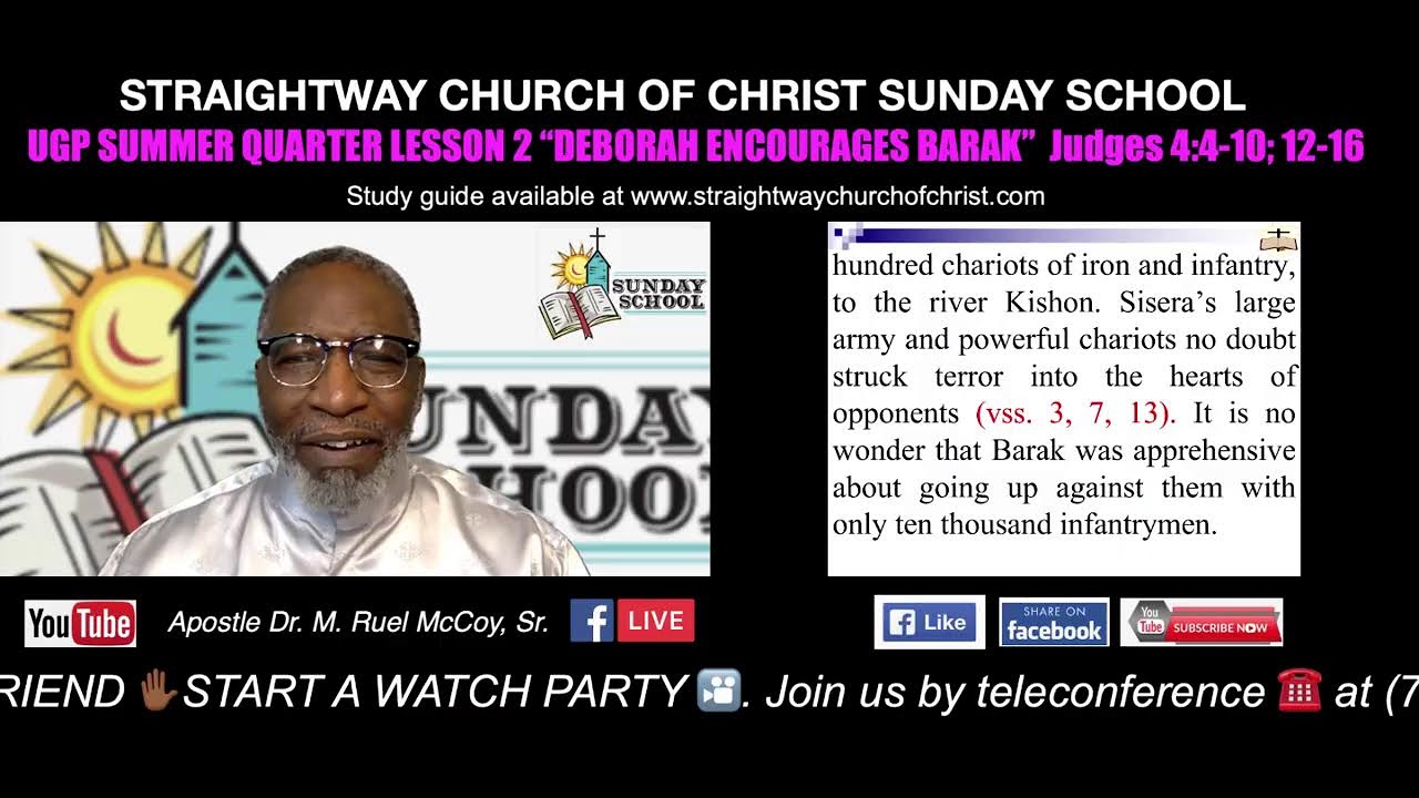 2024-0609 STW New Haven Sunday School "DEBORAH ENCOURAGES BARAK" Judges ...