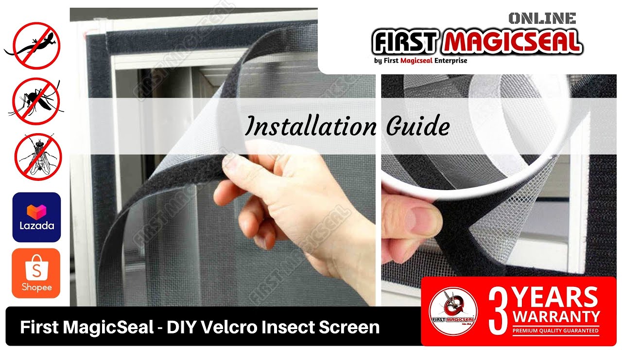 First Magicseal - (Installation Guide) DIY Velcro Insect Screen Jaring ...