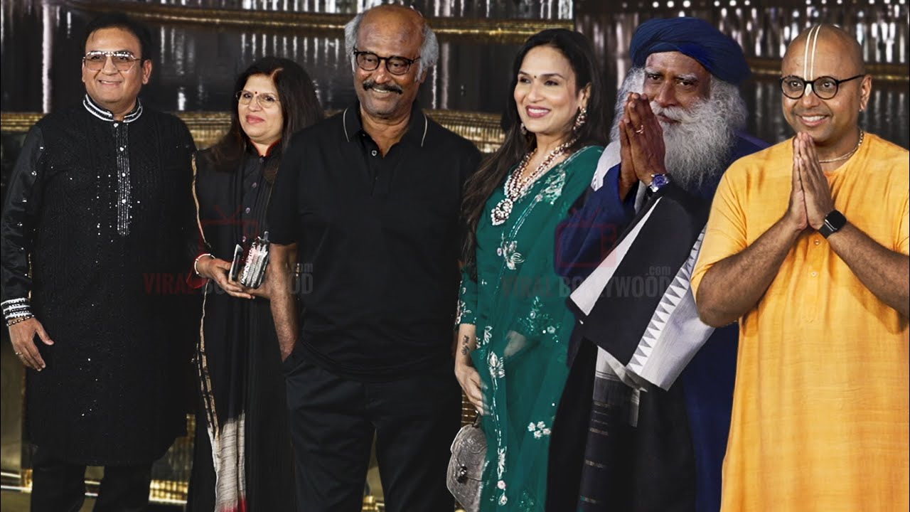 Rajinikanth, Jethalal aka Dilip Joshi, Sadhguru, Gaur Gopal Das at Nita ...