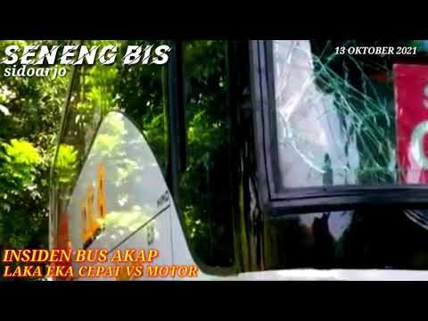 INSIDEN BUS AKAP EKA CEPAT LAKA TABRAK MOTOR|| KECELAKAAN BUS AKAP||SIDOARJO #lakabus #insidenbus