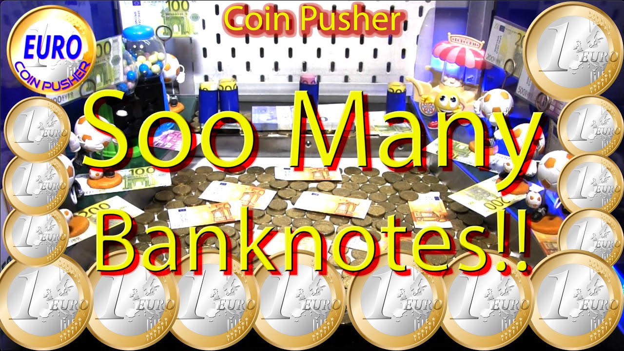 Tough game with banknotes and soccer-balls - Euro Coin Pusher Episode ...