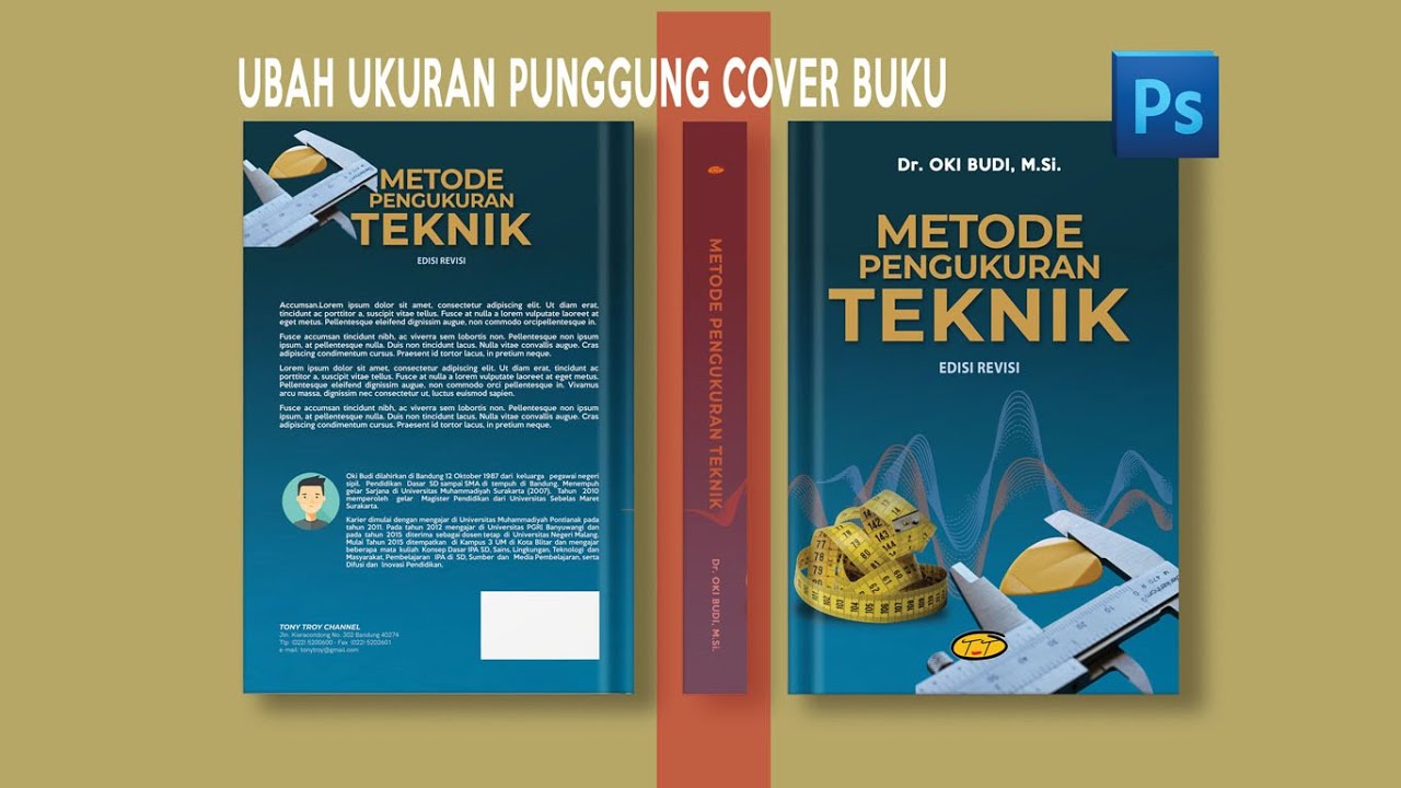 Cara mengubah ukuran punggung cover buku Photoshop - YouTube