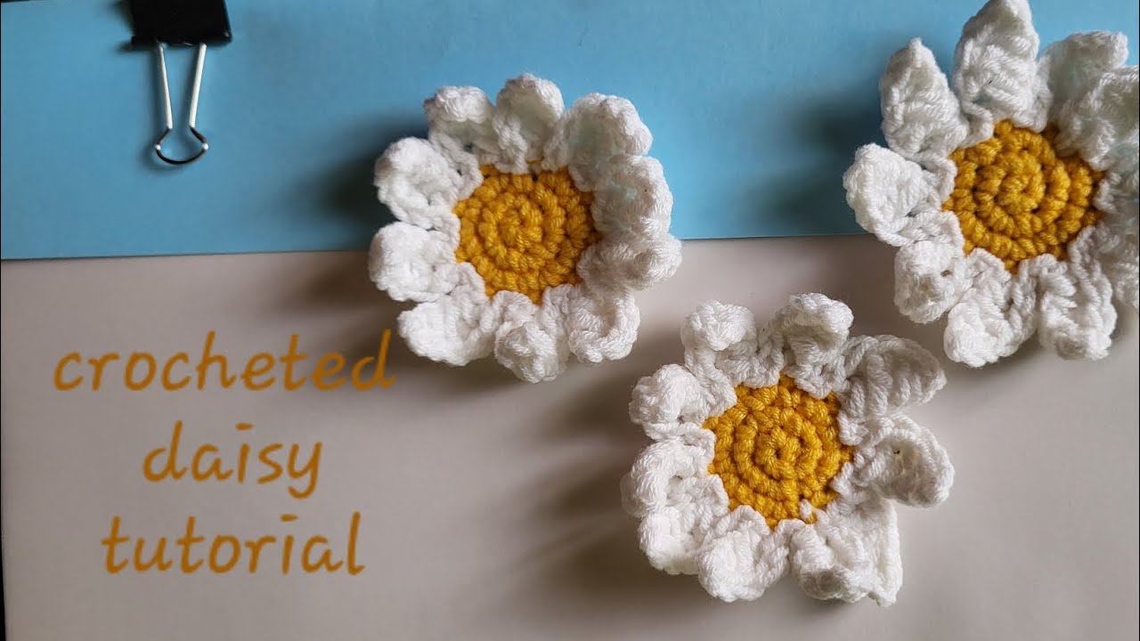 Crocheted Daisy. Super easy tutorial - YouTube